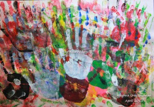 “Hand Prints” Abstract Painting – Meghnaunni.com