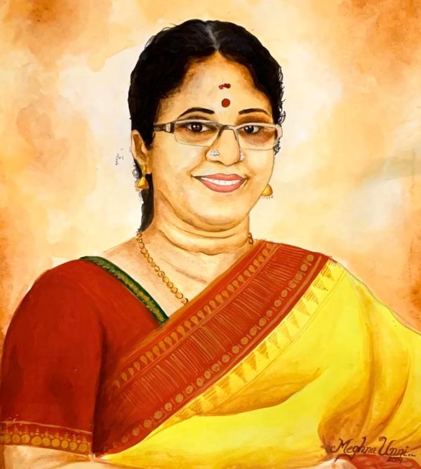 My Dance Teacher Sheela Mam’s Portrait Painting – Meghnaunni.com