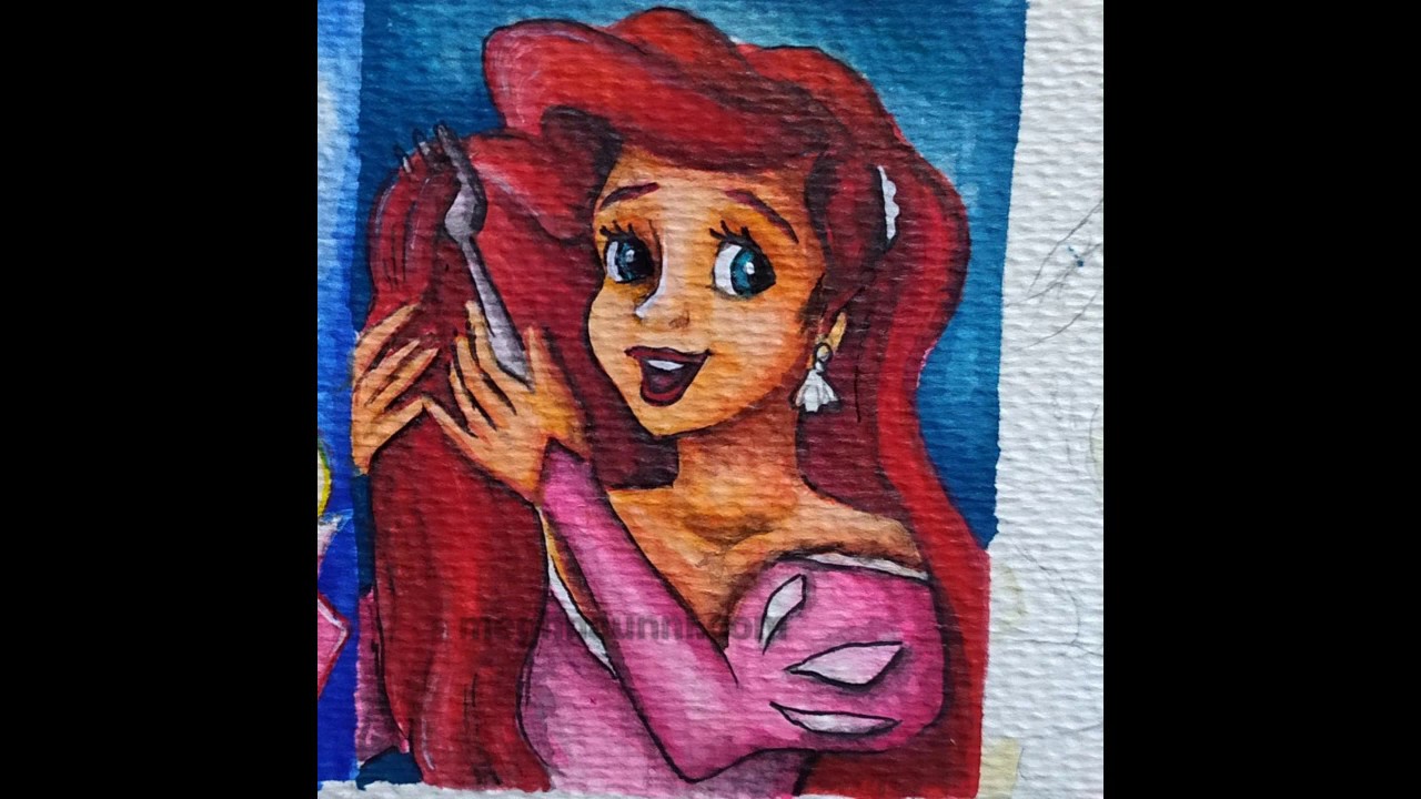 Painting Ariel in the Simplest Way! Easy Disney Art with Meghna ...