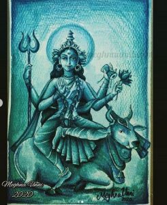 Navaratri Day 8| Maa Mahagauri Devi Painting – Meghnaunni.com