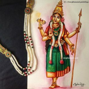 Navaratri Series Day 8: Matrika Devi Indrani Painting – Meghnaunni.com
